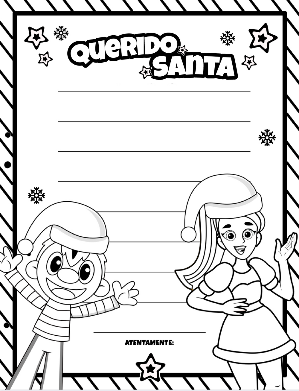 Carta Navidad para colorear [Descargable] – Bely y Beto Sitio Oficial